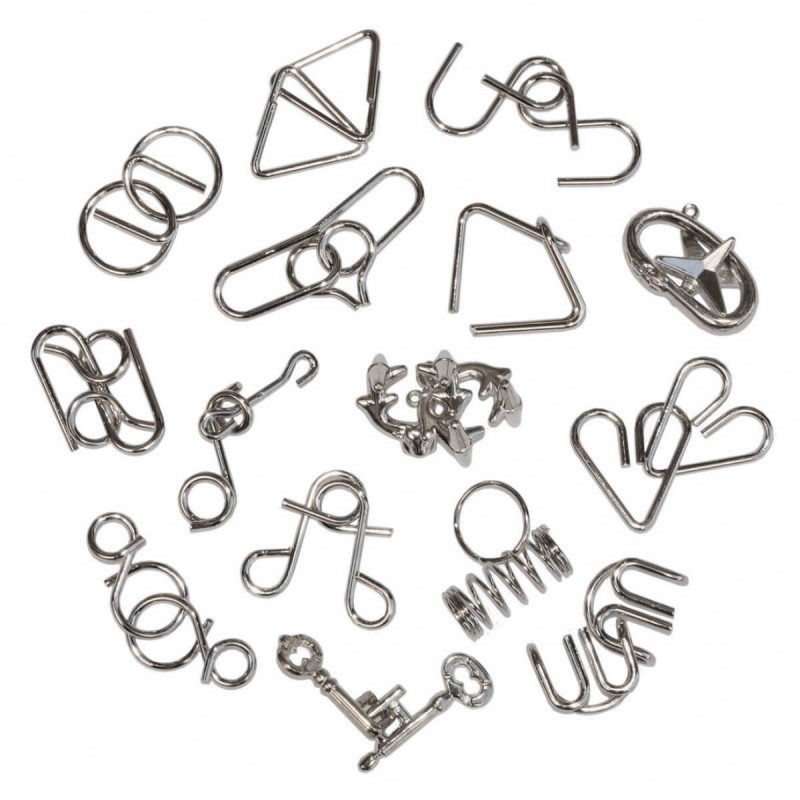 Metal Puzzle Green Set 15 en 1 - Metal Puzzles - kubekings