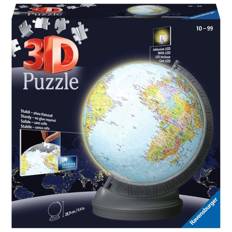 🌍 3D-Globus mit Licht - Ravensburger Puzzle | Kubekings