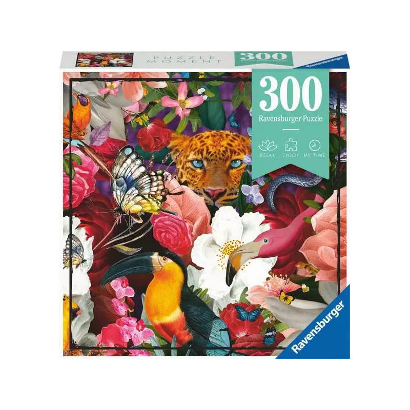 Puzzle Ravensburger Moment Blumen und Tiere 300 Teile – Tropische Entspannung